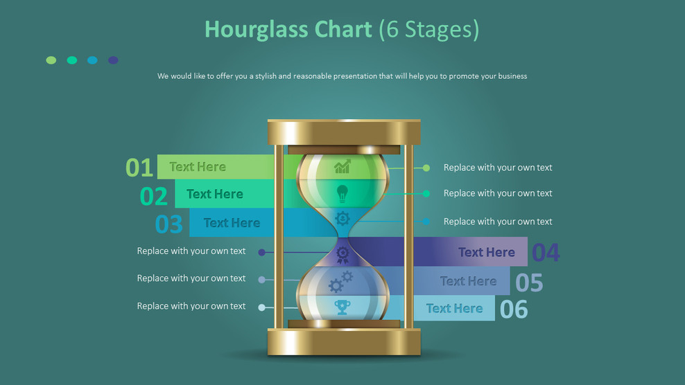 Hourglass Chart Diagram (6 Stages)