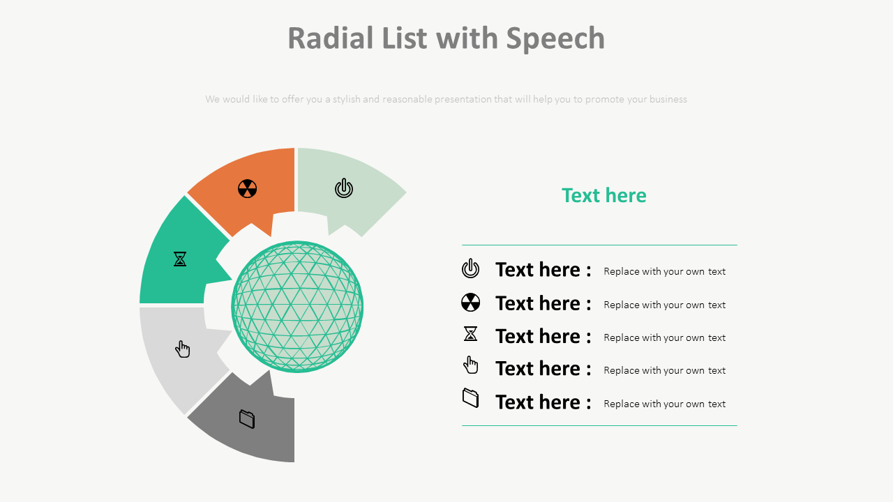 Radial List with Speech Diagram|Cycle
