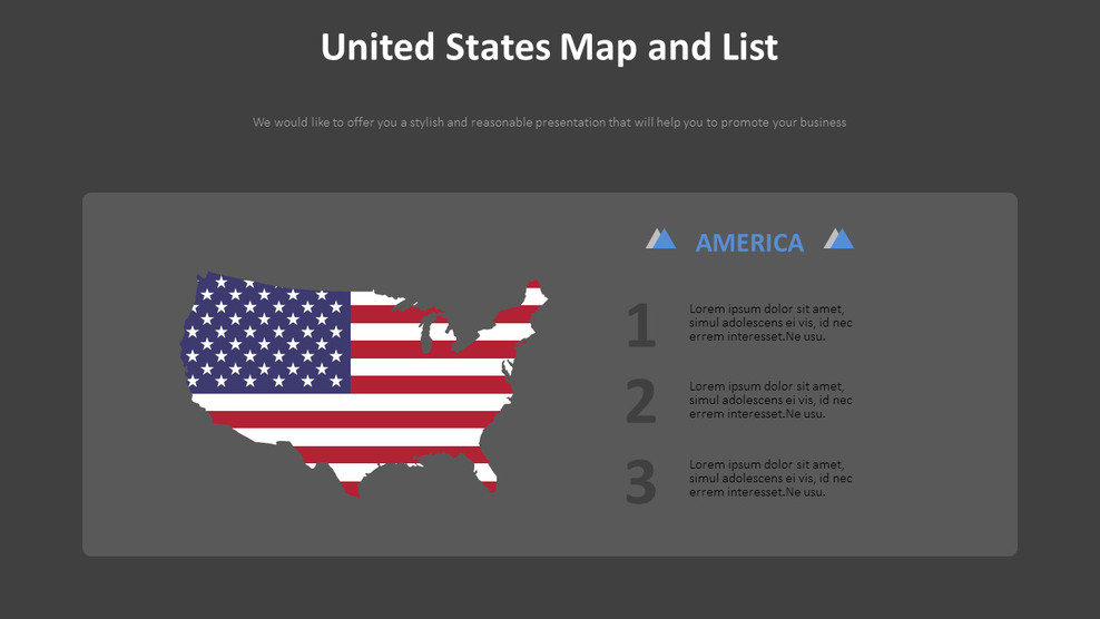 United States Map and List Diagram