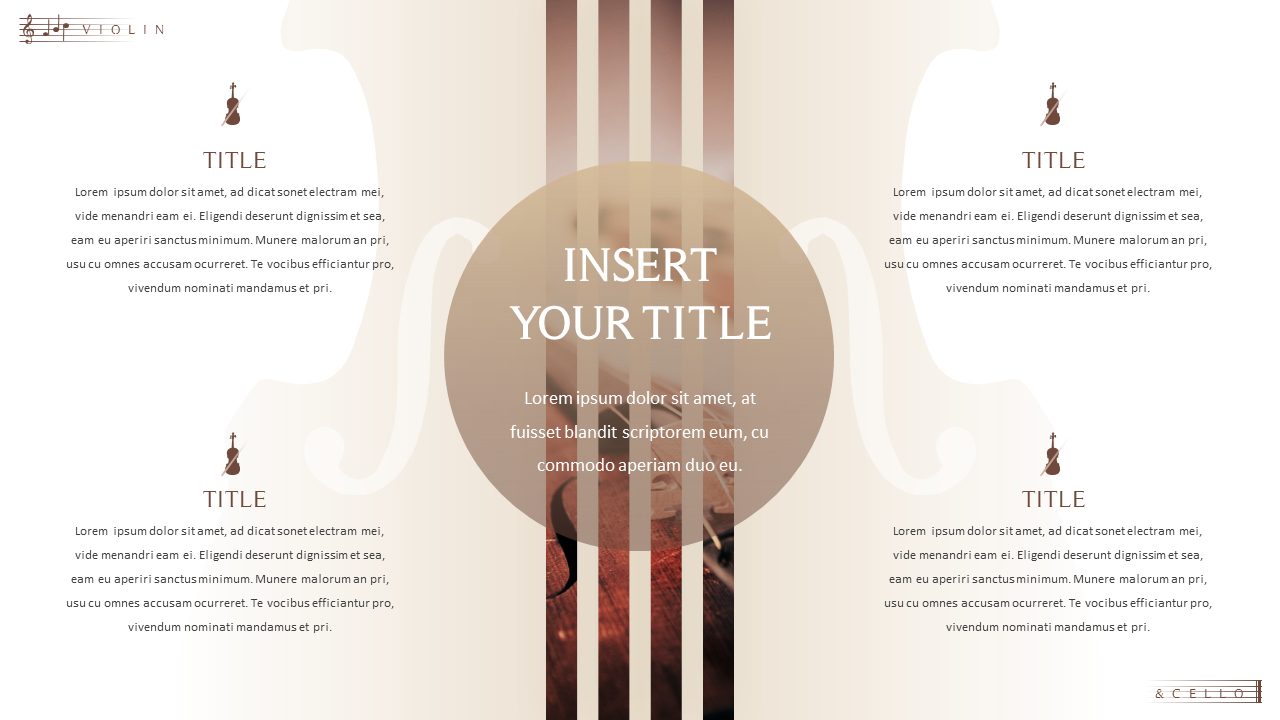 Violin & Cello Presentation PowerPoint Templates Design