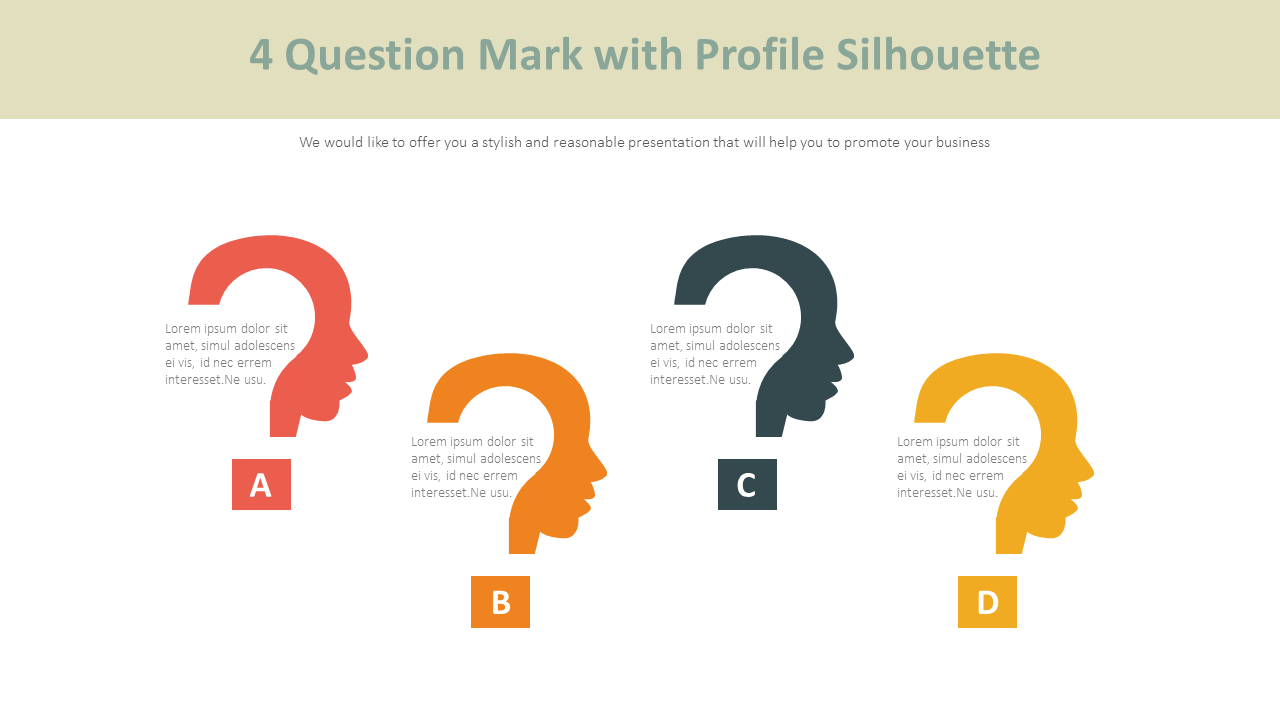 4 Question Mark with Profile Silhouette Diagram