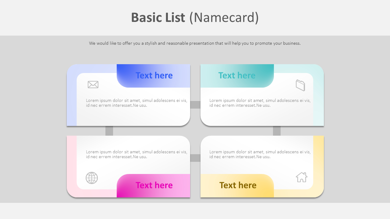 Free Basic List Diagram (Namecard)|Slides