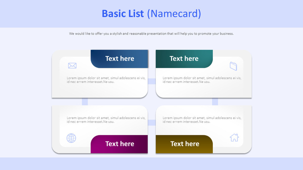 Free Basic List Diagram (Namecard)|Slides