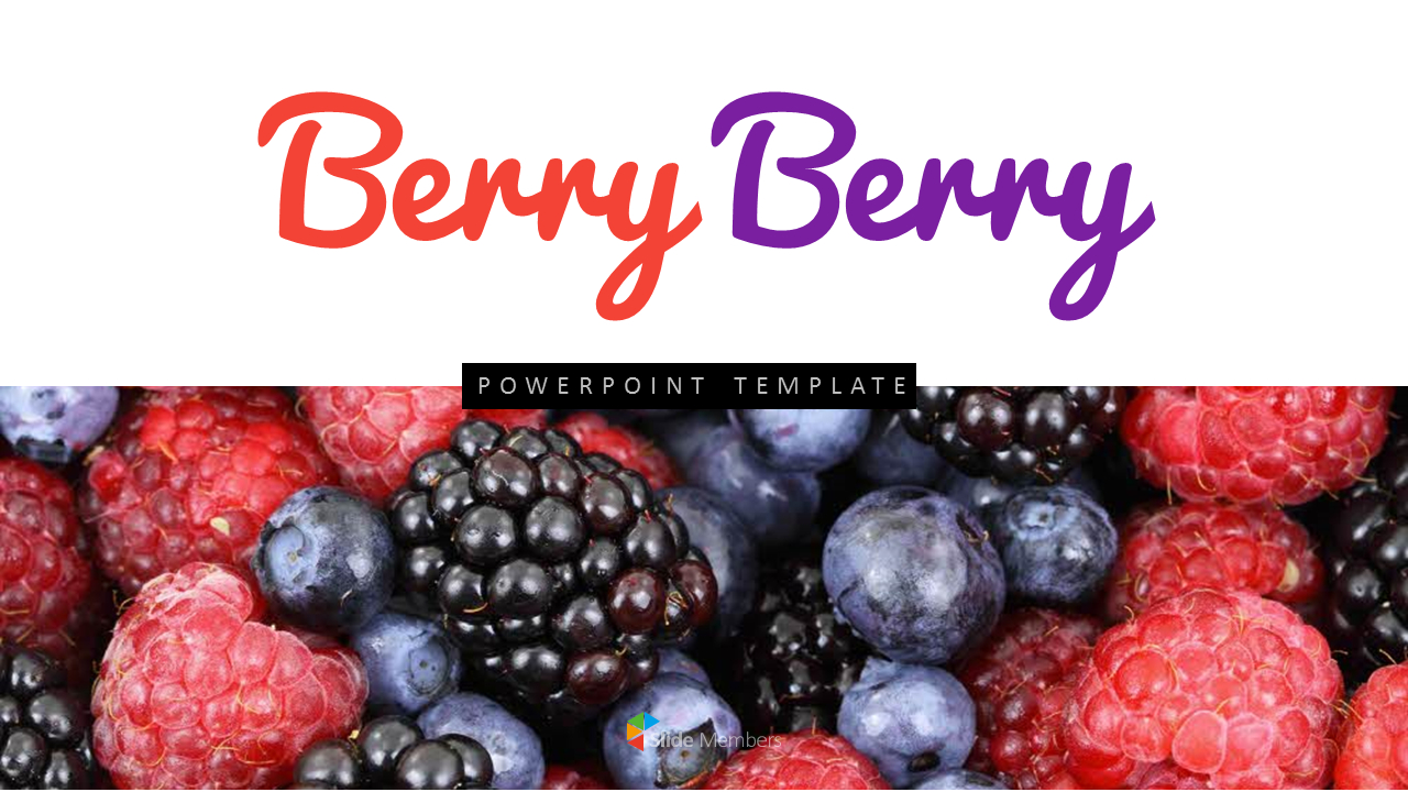 Berry Berry Simple PowerPoint Template Design