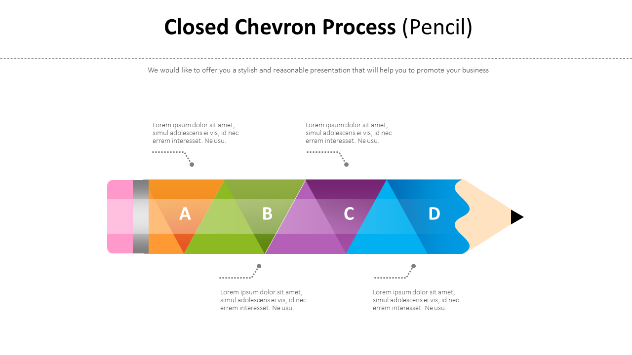 Closed Chevron Process Diagram Pencil List