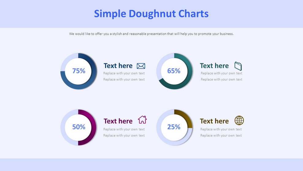 Simple Doughnut Charts Diagram|Graph