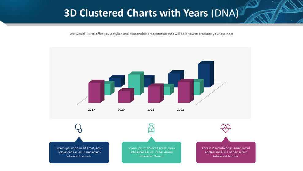 3D Clustered Charts with Years (DNA)