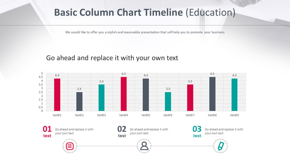 Basic Column Chart Timeline (Education)