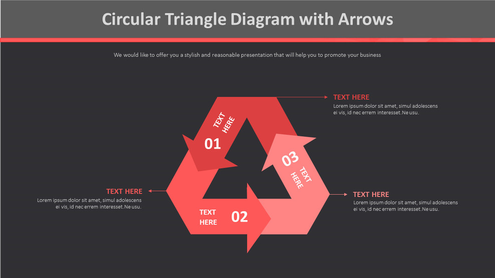 Circular Triangle Diagram with Arrows