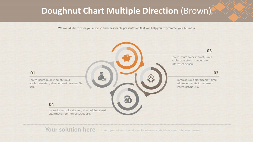 Doughnut Chart Multiple Direction (Brown)