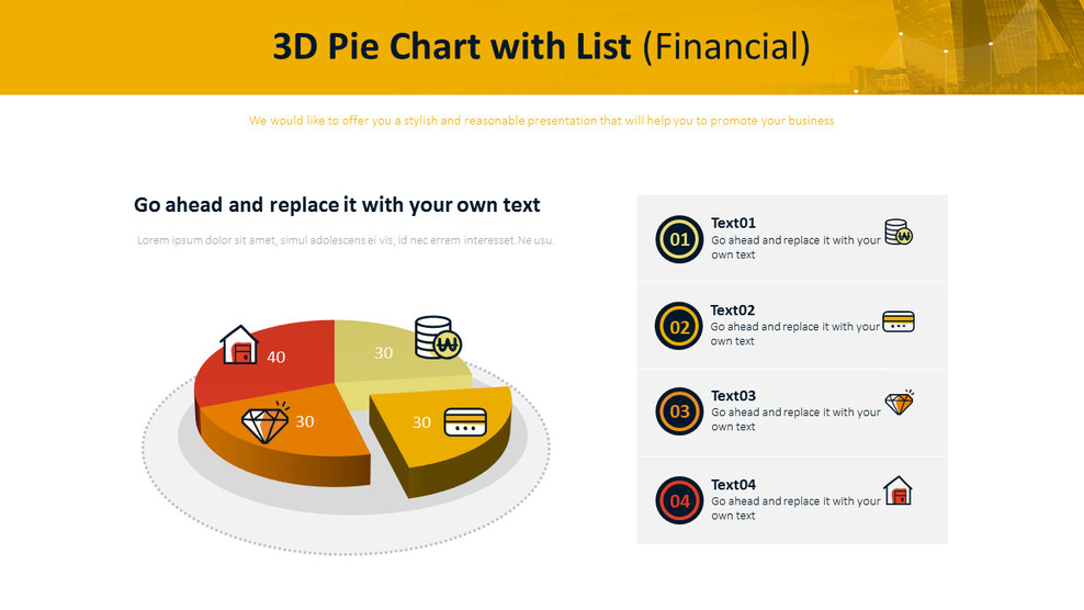 financial pie chart template