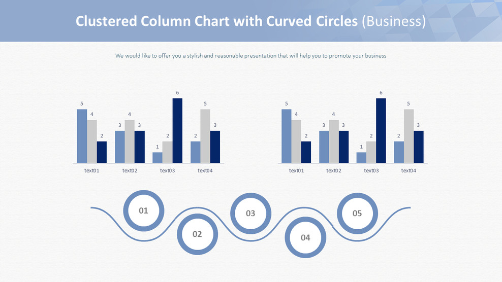 Clustered Column Chart with Curved Circles (Business)