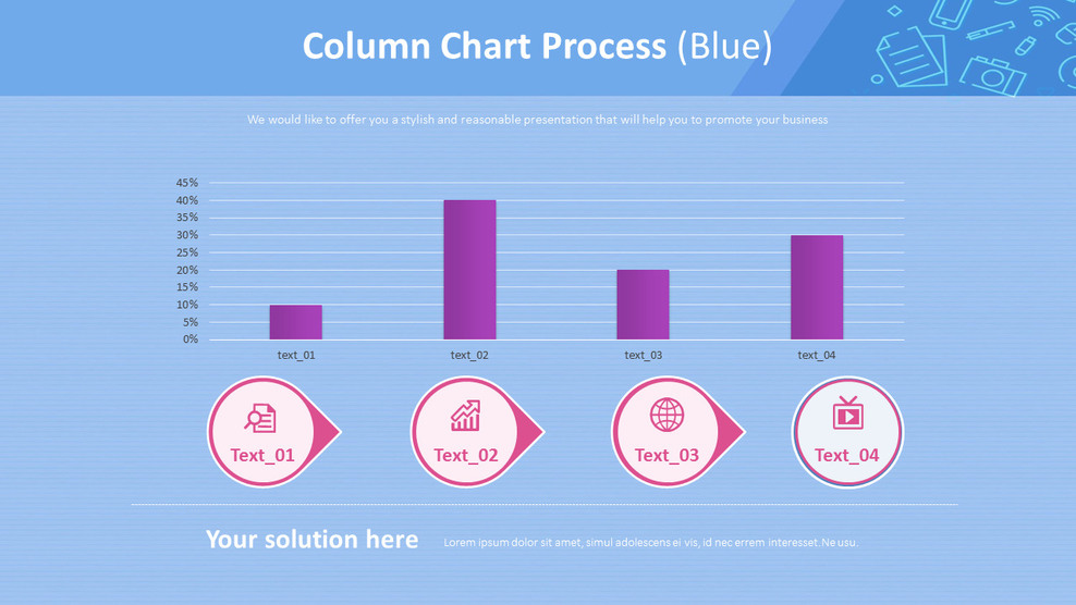 Column Chart Process (Blue)