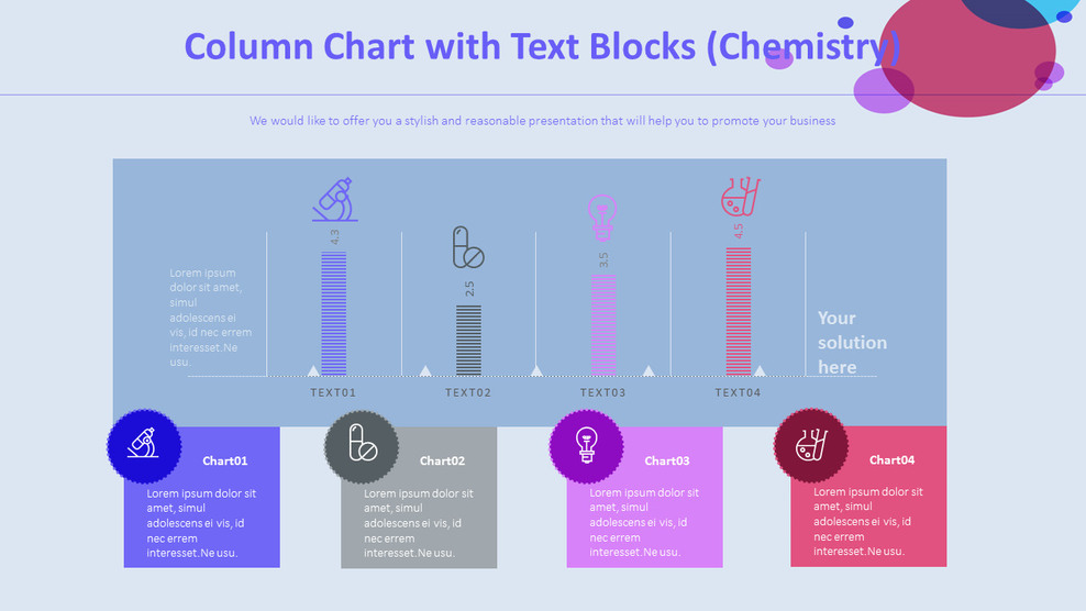 Column Chart with Text Blocks (Chemistry)