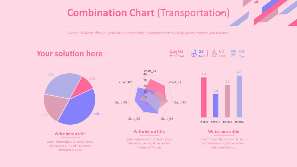 Combination Chart Transportation Pie