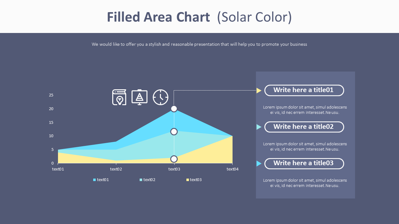 Filled Area Chart (Solar Color)