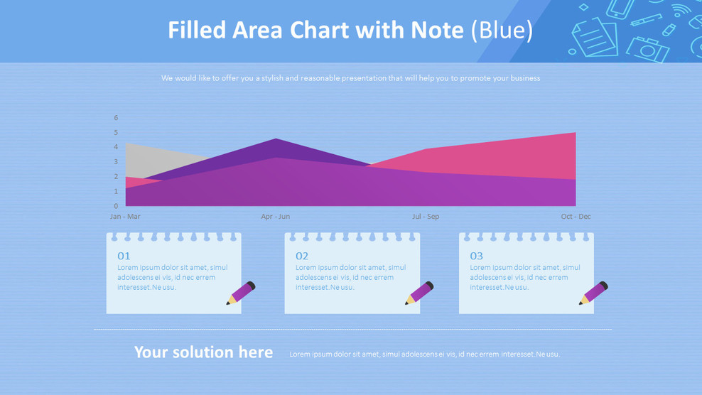 Filled Area Chart with Note (Blue)
