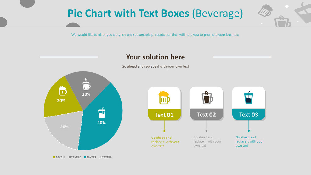 Pie Chart with Text Boxes (Beverage)