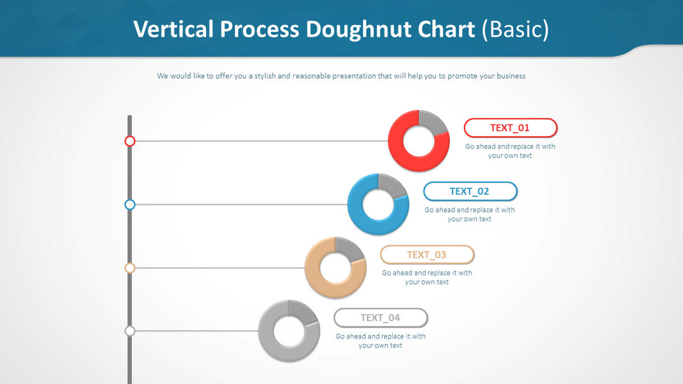 Vertical Process Doughnut Chart (Basic)