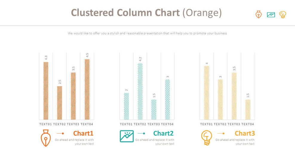 Clustered Column Chart (Orange)