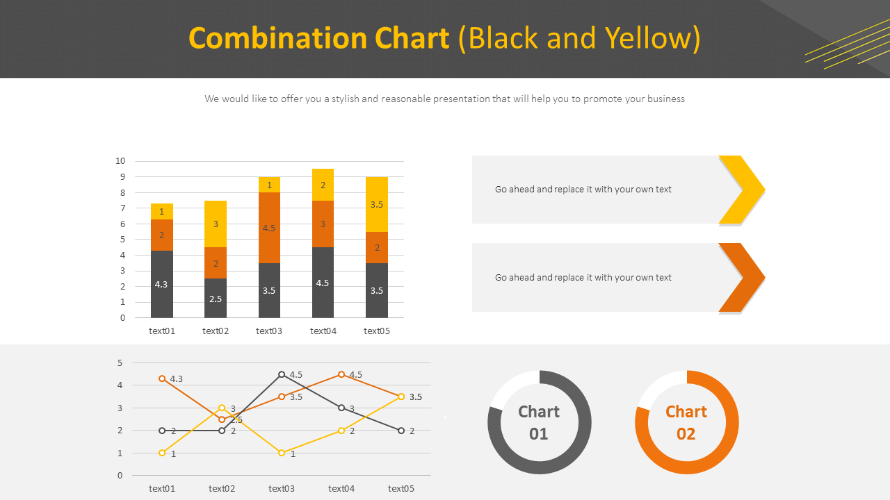 Combination Chart (Black and Yellow)|Column