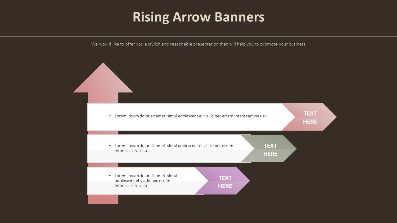 Rising Arrow Banners Diagram|Process