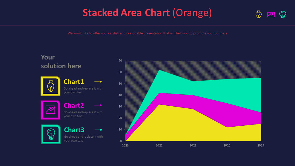 Stacked Area Chart (Orange)