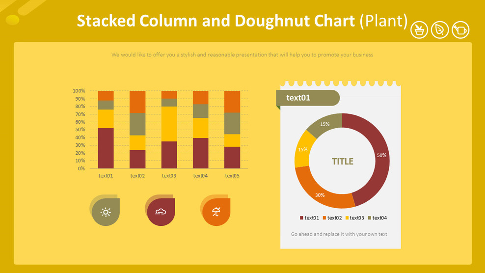 Stacked Column and Doughnut Chart (Plant)