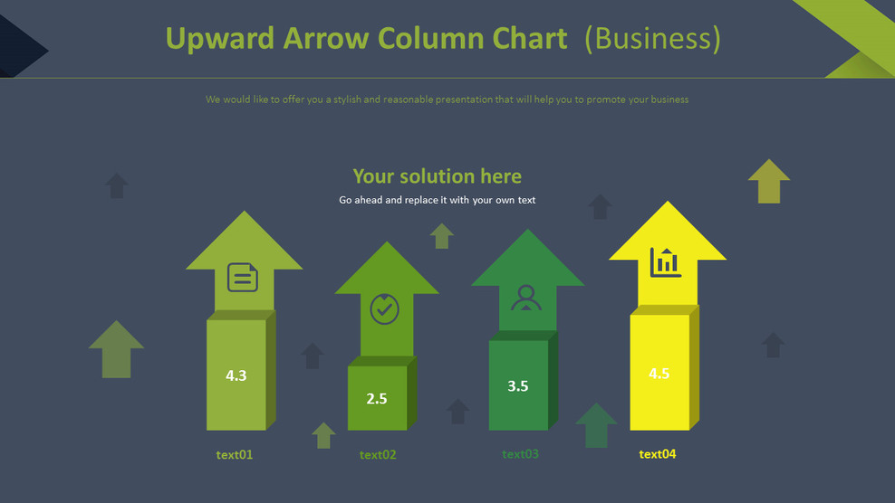 Upward Arrow Column Chart (Business)