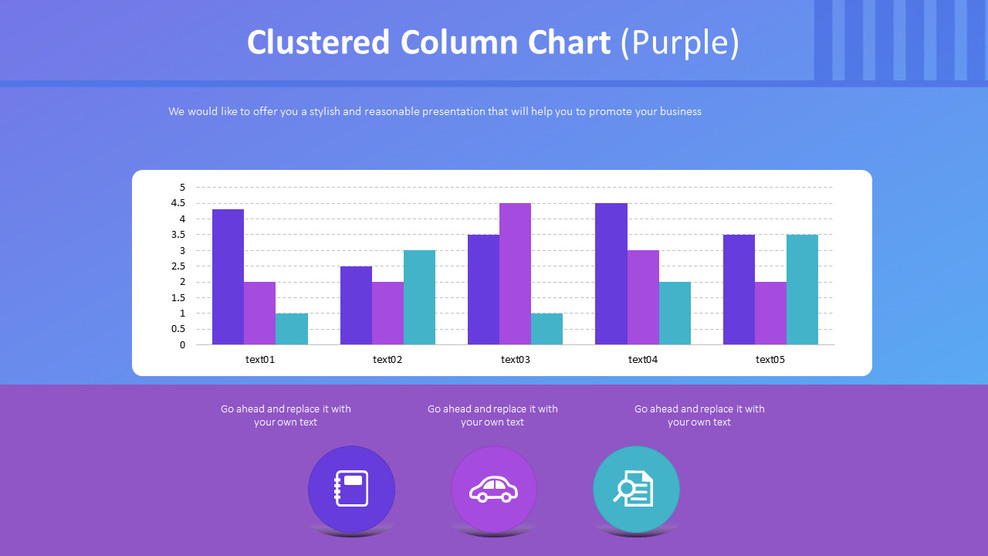 Clustered Column Chart (Purple)