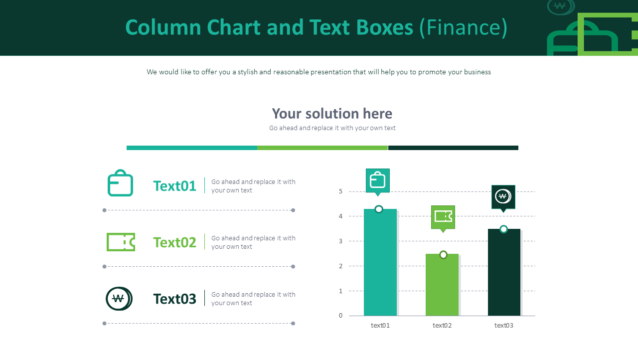 Column Chart and Text Boxes (Finance)