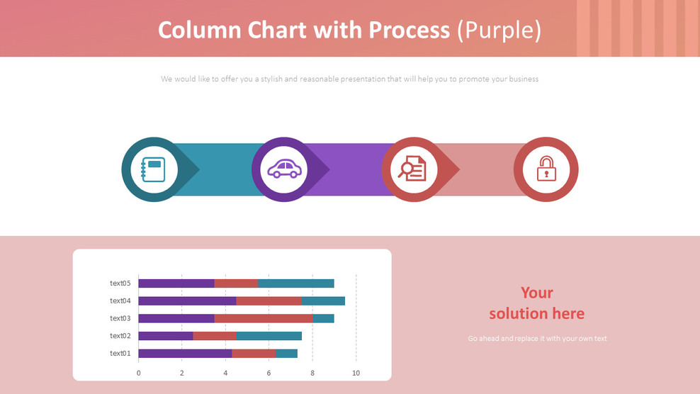 Column Chart with Process (Purple)