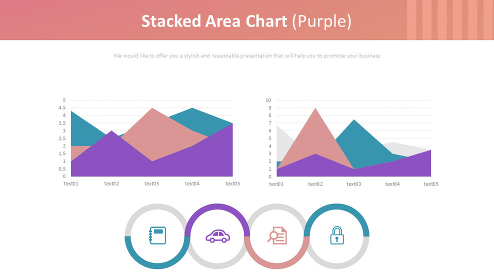 Stacked Area Chart (Purple)