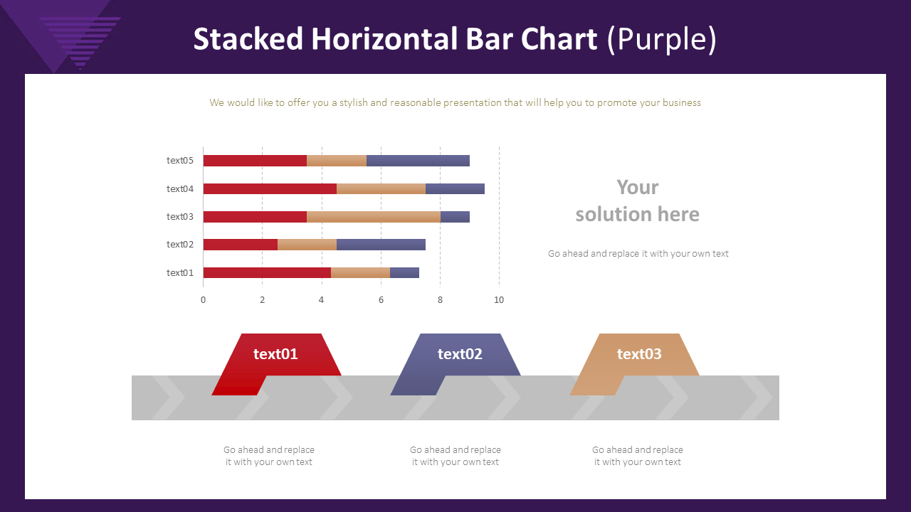 Stacked Horizontal Bar Chart (Purple)