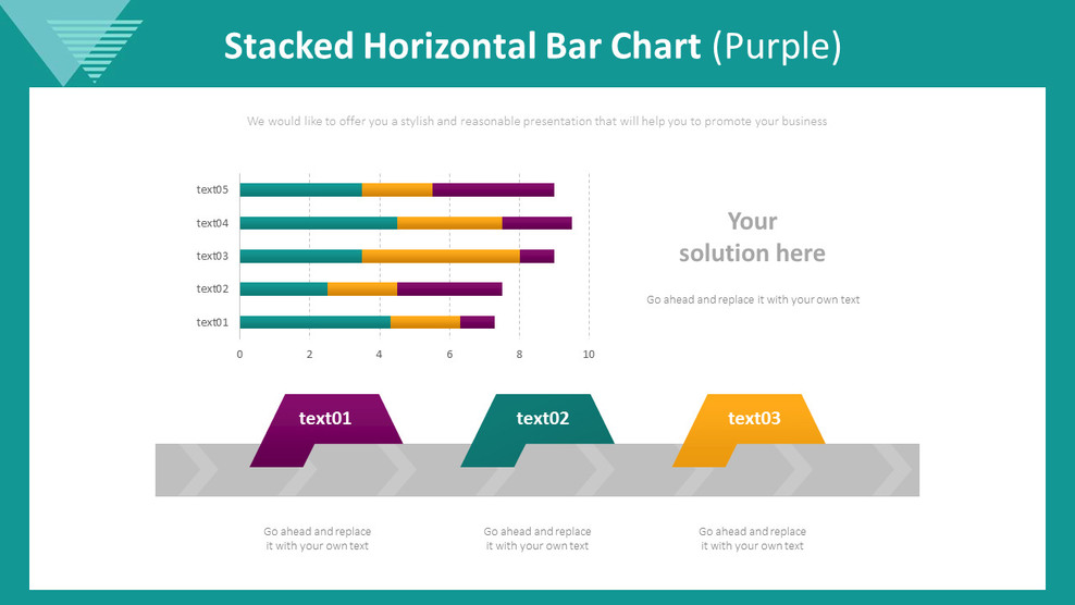 Stacked Horizontal Bar Chart (Purple)