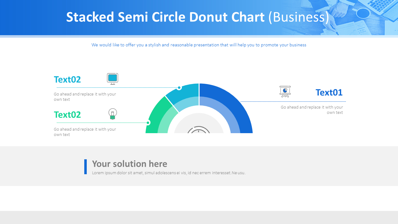 Stacked Semi Circle Donut Chart (Business)
