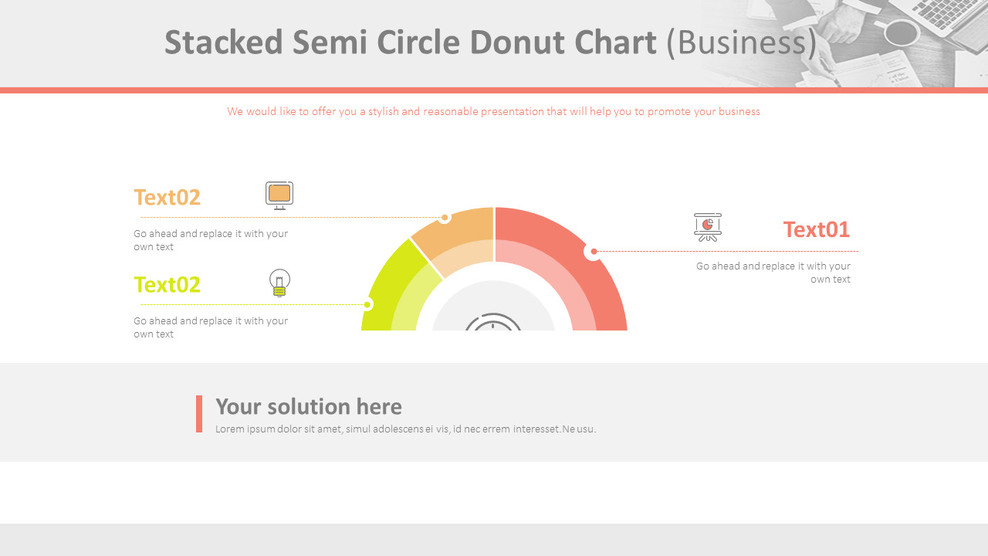Stacked Semi Circle Donut Chart (Business)