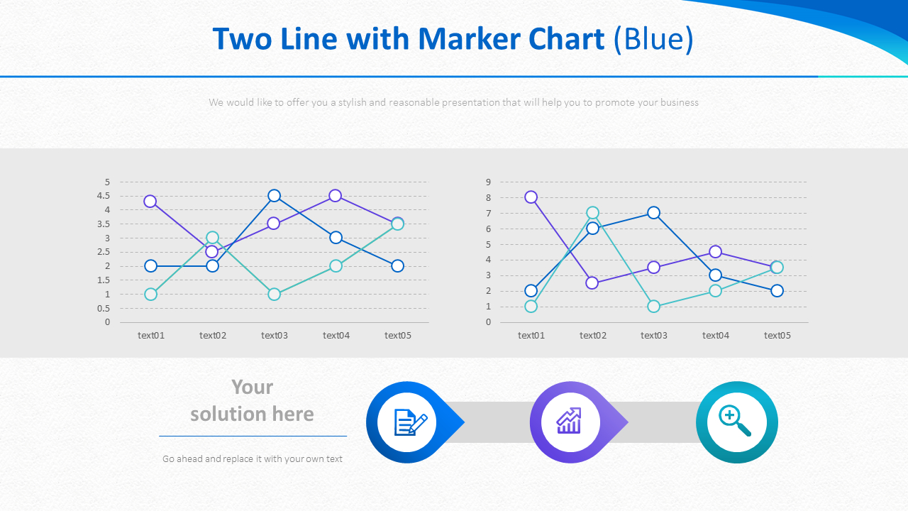 Two Line with Marker Chart (Blue)