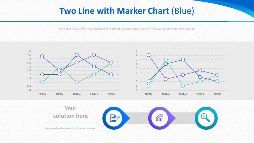 Two Line with Marker Chart (Blue)