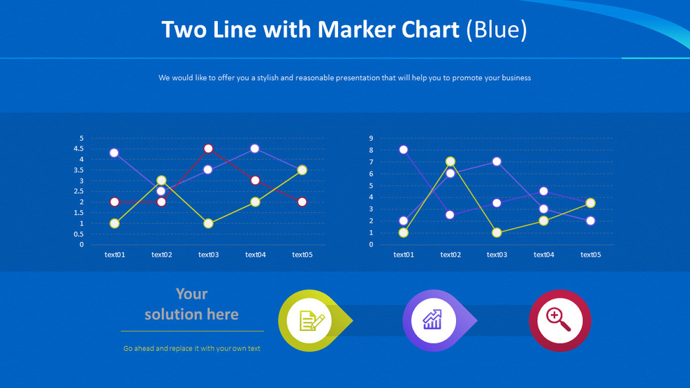 Two Line with Marker Chart (Blue)
