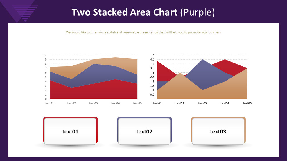 Two Stacked Area Chart (Purple)