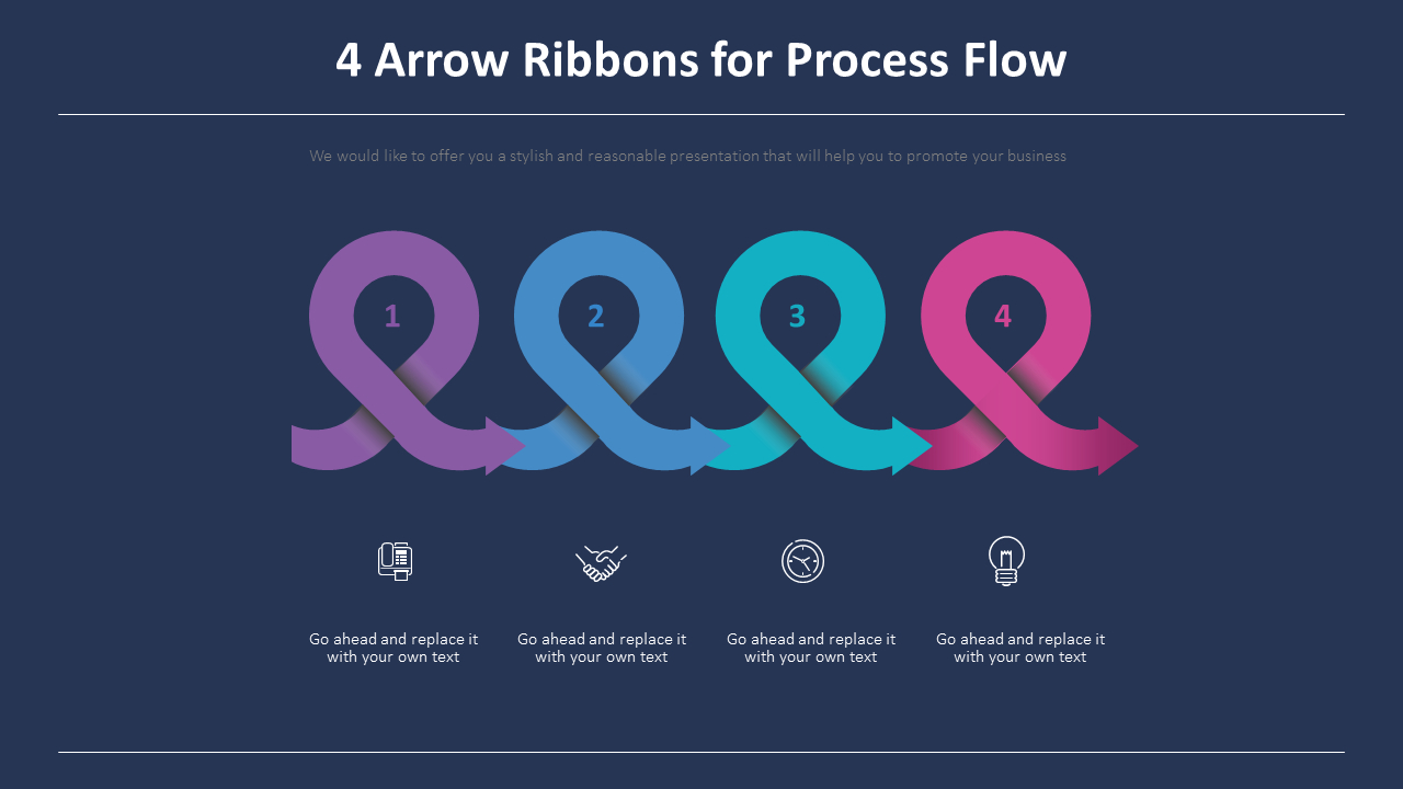 4 Arrow Ribbons for Process Flow Diagram