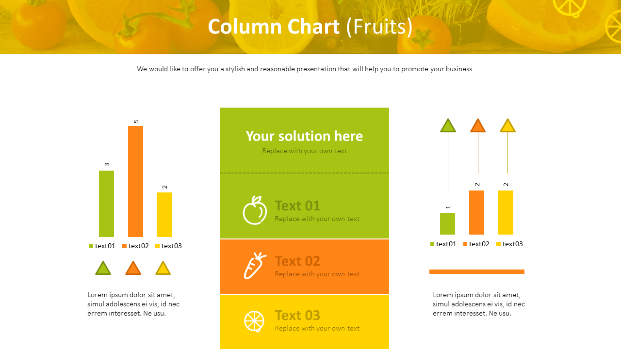 Column Chart (Fruits)