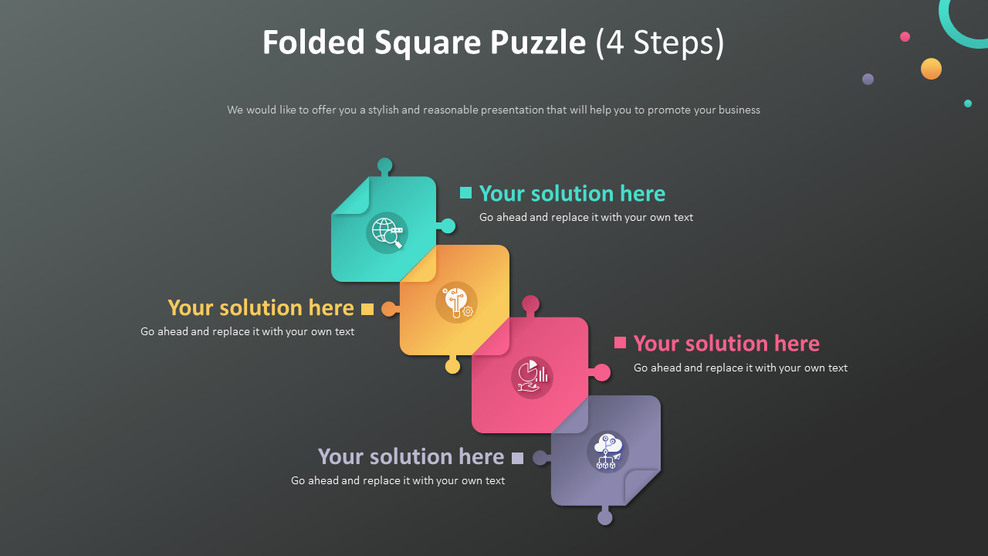 Folded Square Puzzle Diagram (4 Steps)