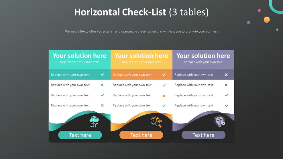 Horizontal Check-List Diagram (3 tables)