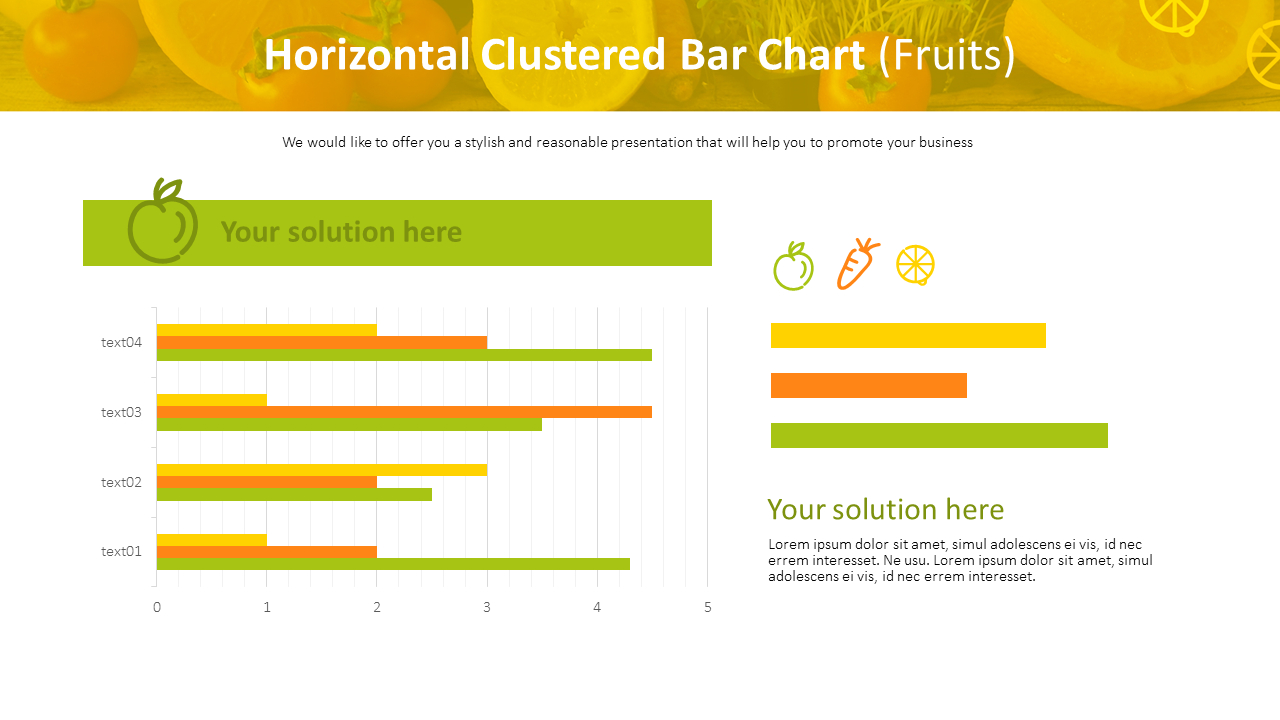 Horizontal Clustered Bar Chart (Fruits)