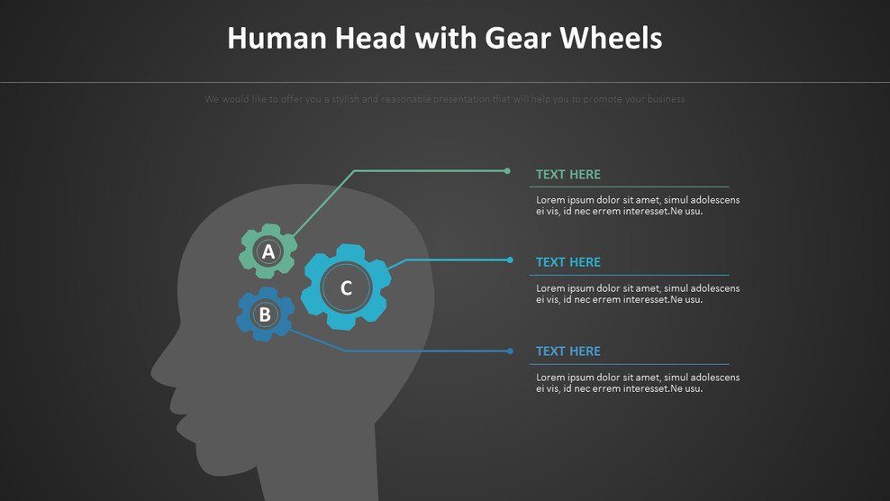 Human Head with Gear Wheels Diagram|Infographics