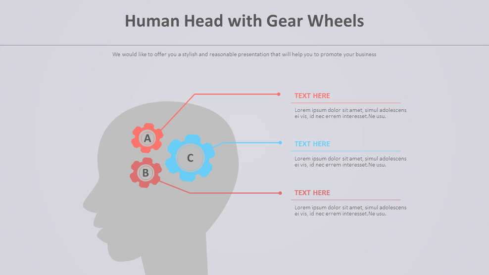 Human Head with Gear Wheels Diagram|Infographics