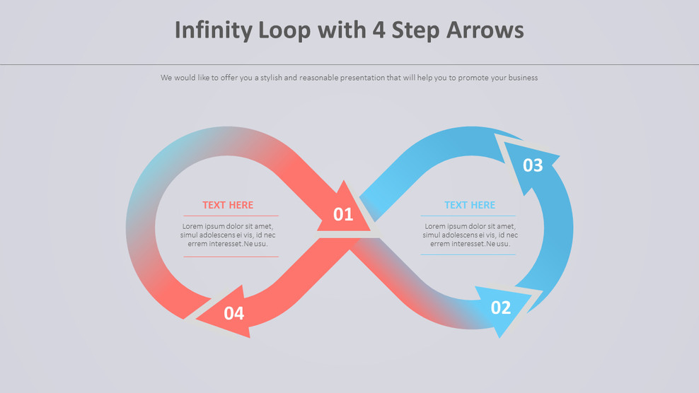 Infinity Loop with 4 Step Arrows Diagram