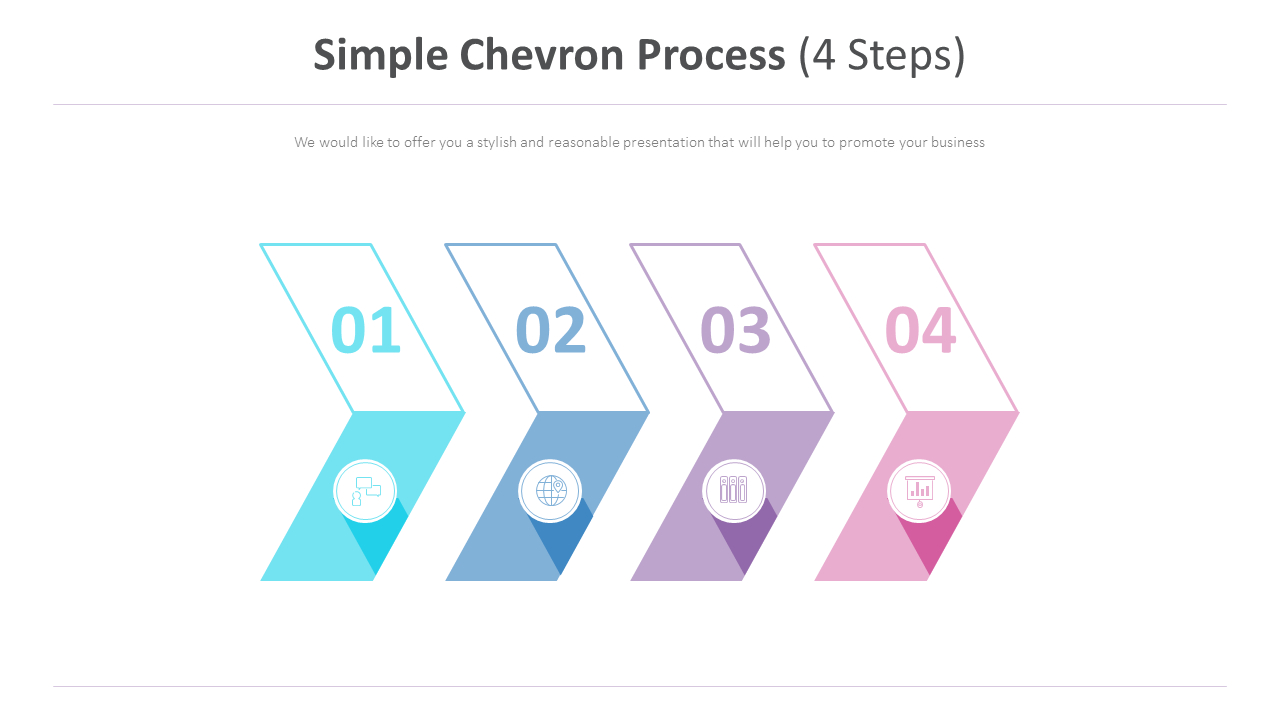 Simple Chevron Process Diagram 4 Steps